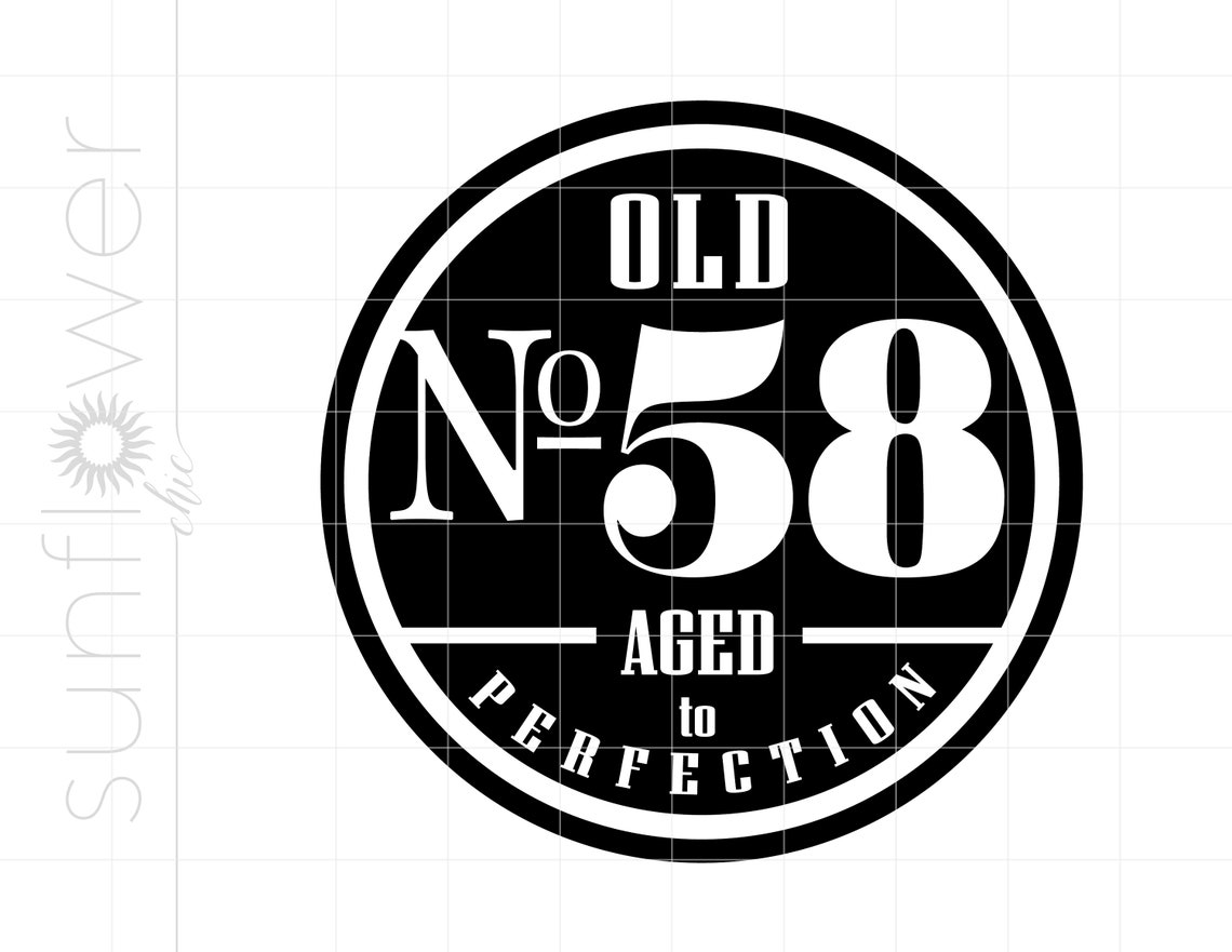 Old Number 58 SVG Clipart | 58th Cut File for Cricut | Old No. 58 Aged ...