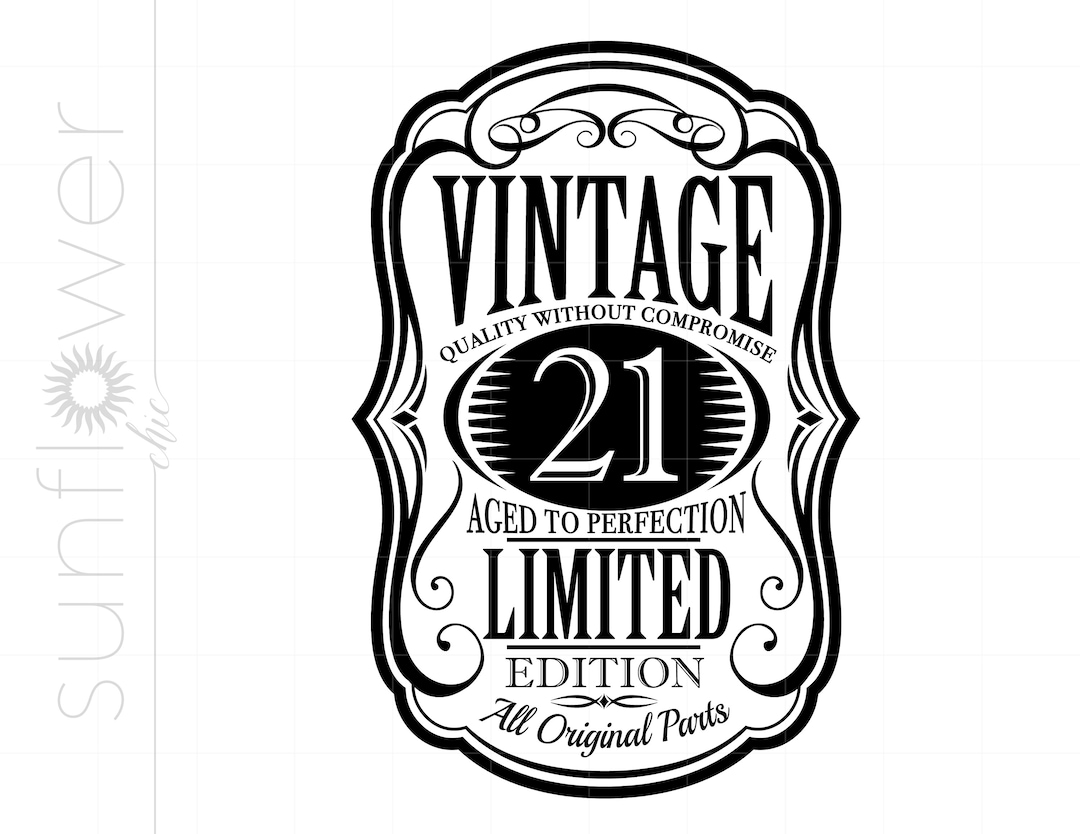 21st SVG Vintage 21 Clipart Vintage 21 Silhouette Cut File - Etsy