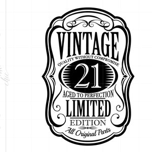 21st SVG Vintage 21 Clipart Vintage 21 Silhouette Cut File - Etsy