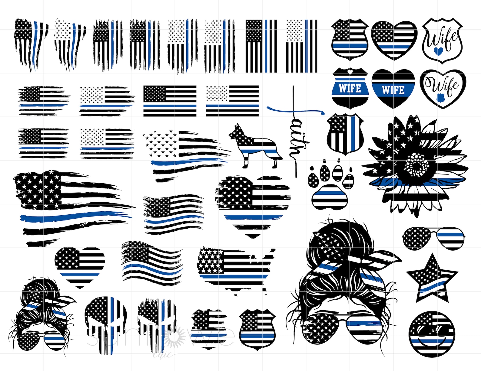 Police Svg Bundle Police Flag Svg Cut Files Police Wife - Etsy
