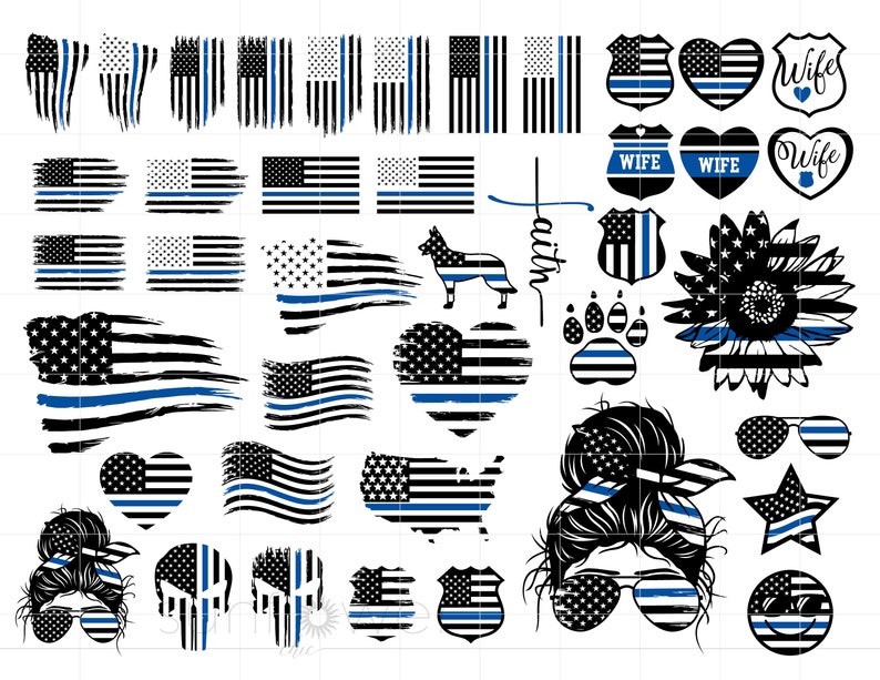 Police Svg Bundle Police Flag Svg Cut Files Police Wife - Etsy