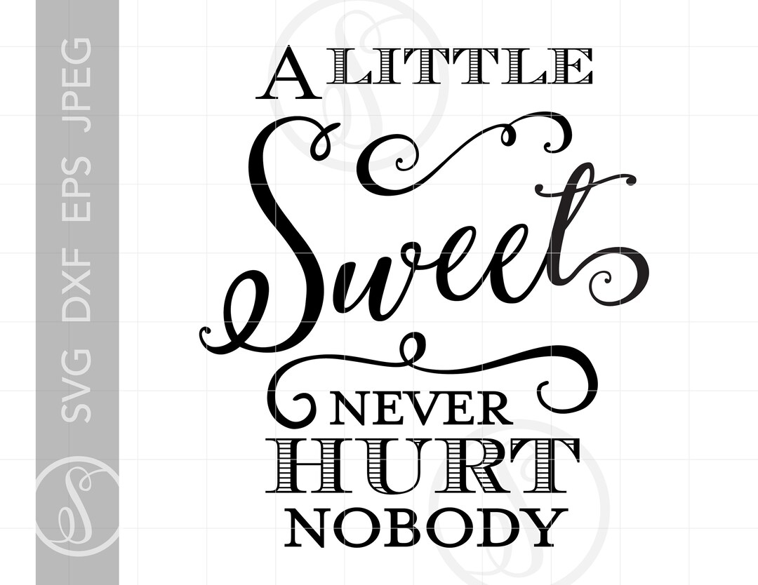 Dessert Svg Signs | A Little Sweet Never Hurt Quote Svg File | Candy ...