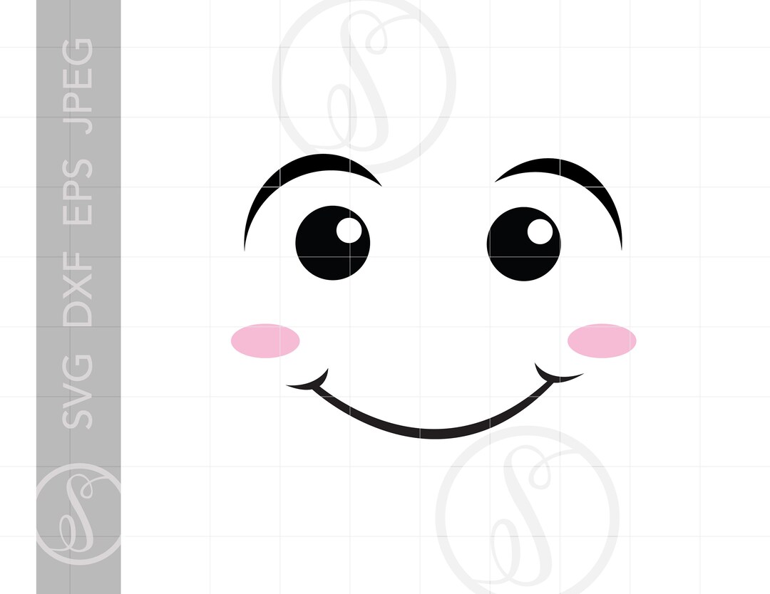 Smile Face SVG | Smile Face Clipart | Smile Face Silhouette Cut File ...