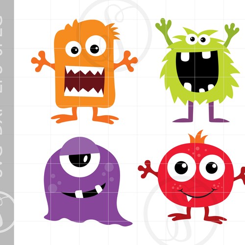 Monsters Svg Cut File Clipart Downloads Monster Party Svg - Etsy