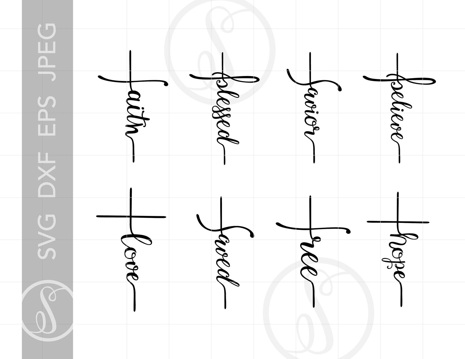 Script Crosses SVG Bundle Faith Blessed Saved Believe Love - Etsy