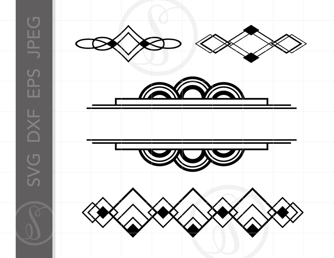 Art Deco SVG Dxf Eps Jpeg Downloads Art Deco Svg Cut Files - Etsy