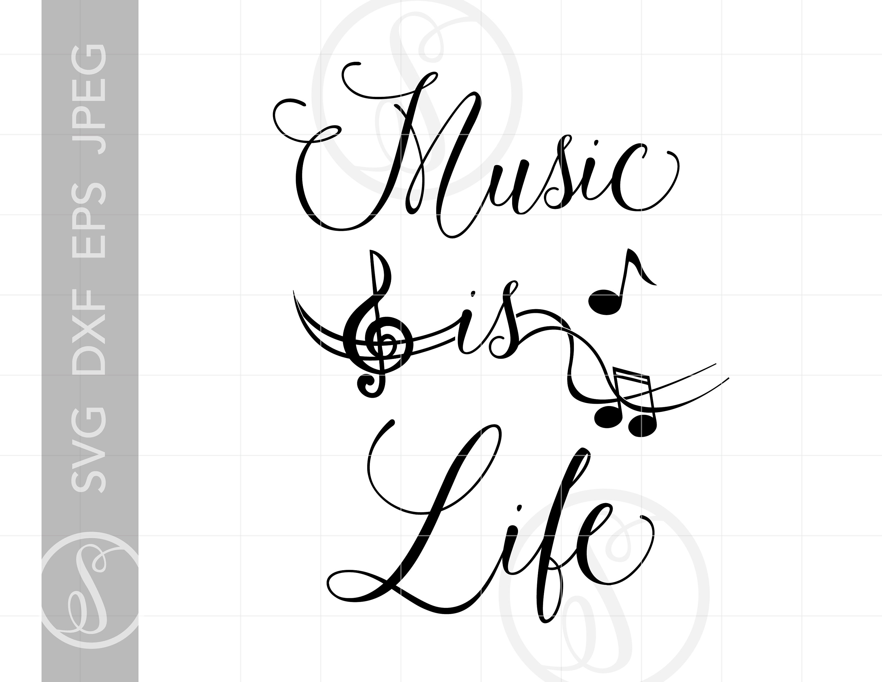 Music Quote SVG Downloads Music is Life Svg Cut File Music - Etsy