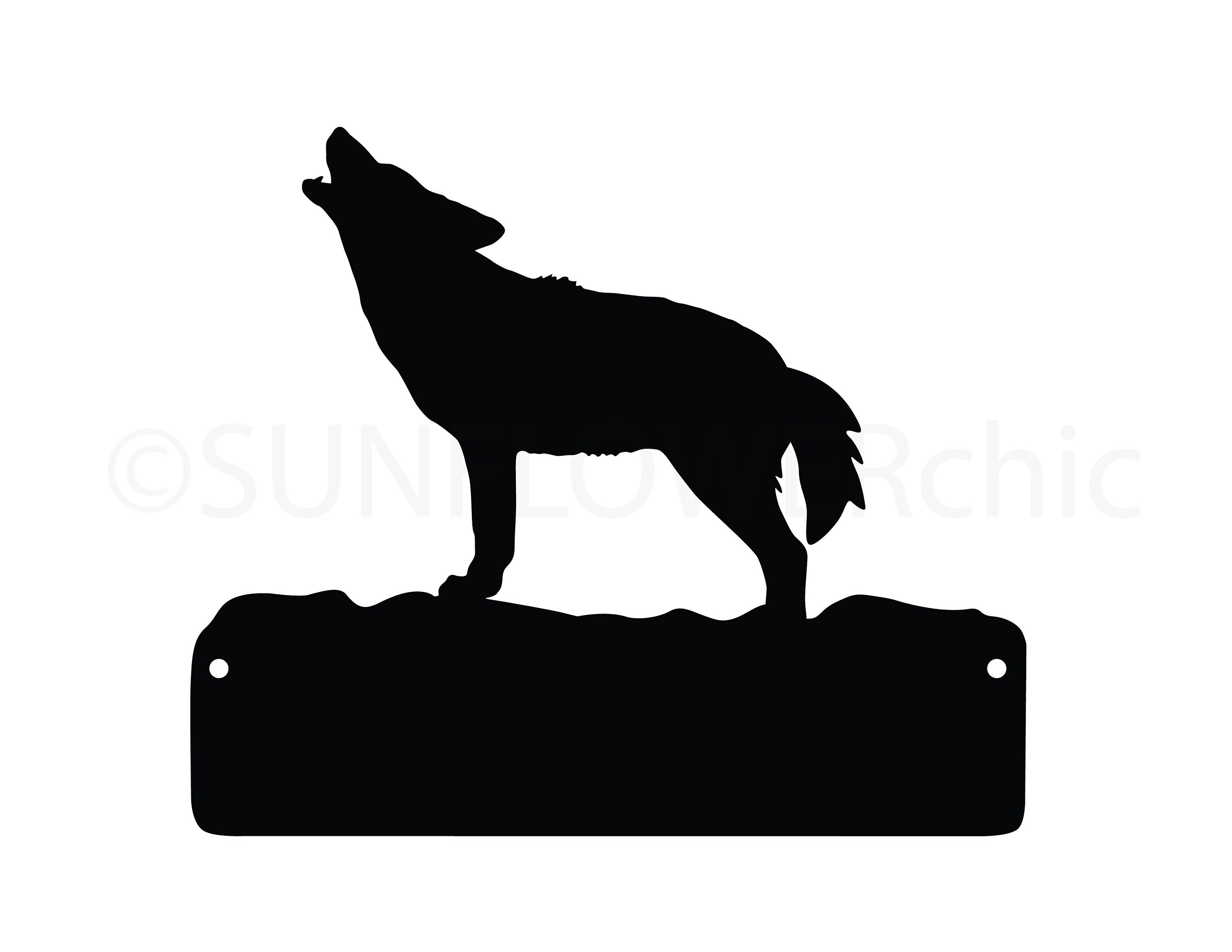 Coyote Silhouette With Moon