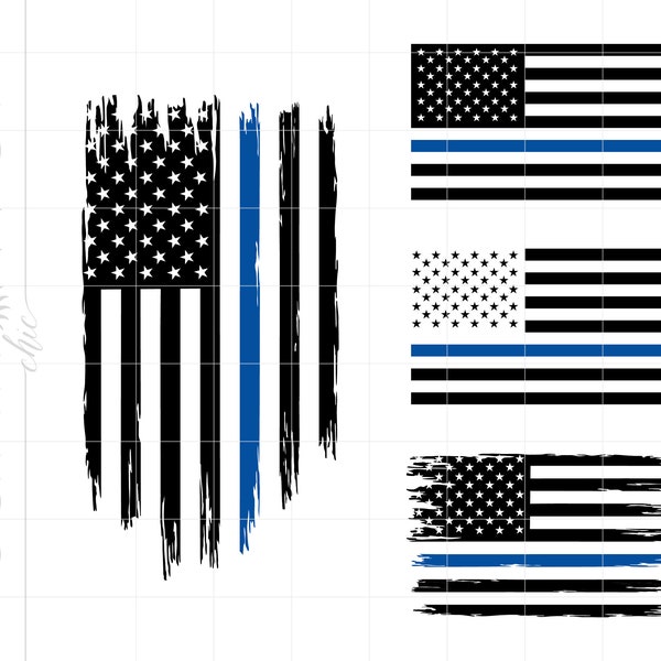 Thin Blue Line Svg - Etsy