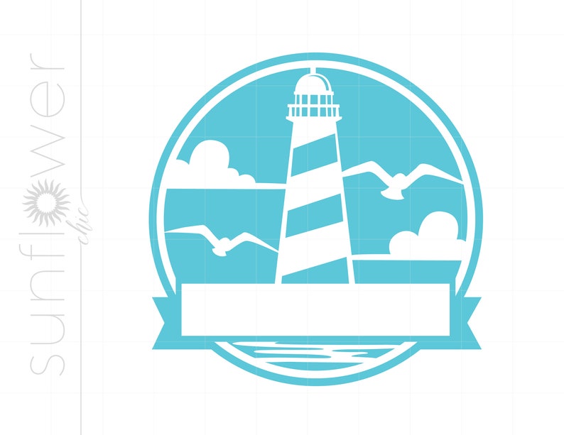 Lighthouse Name Frame SVG Lighthouse Silhouette Download Cut - Etsy