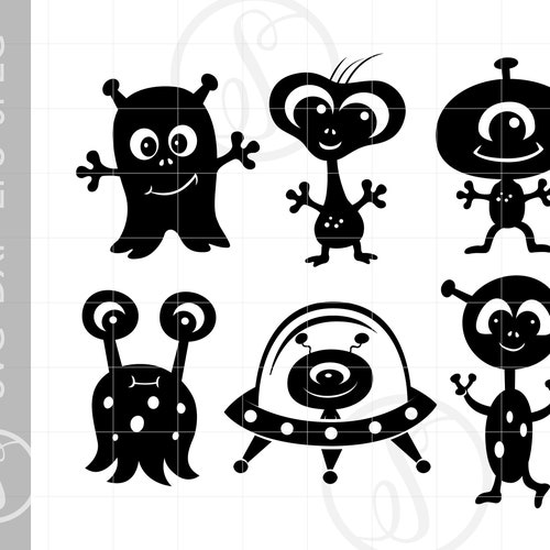 ALIEN Svg Cut File Clipart Downloads Aliens Svg Dxf Pdf | Etsy