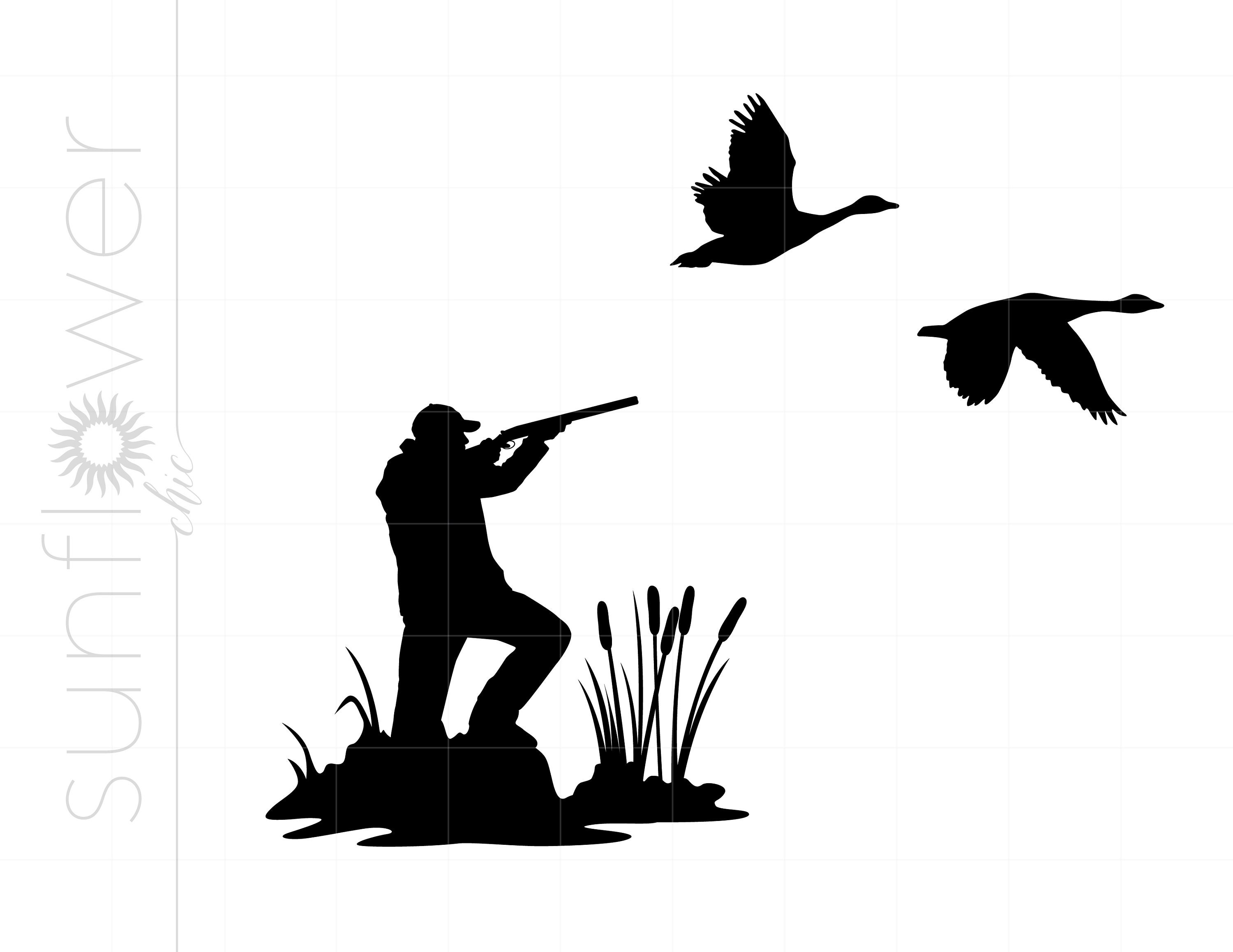 Geese Hunter SVG | Hunting Clipart Download | Goose Hunter Silhouette ...