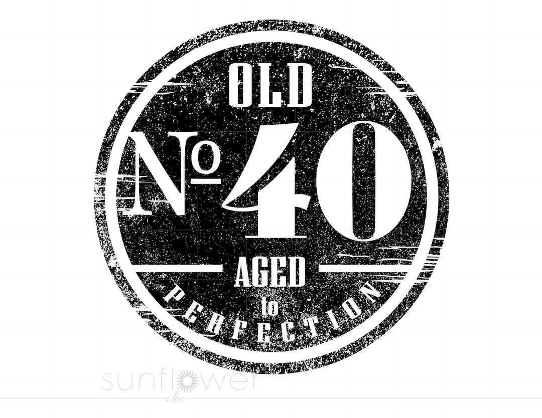 40th Birthday SVG Clipart | Distressed 40th Svg | Old No. 40 Aged to ...