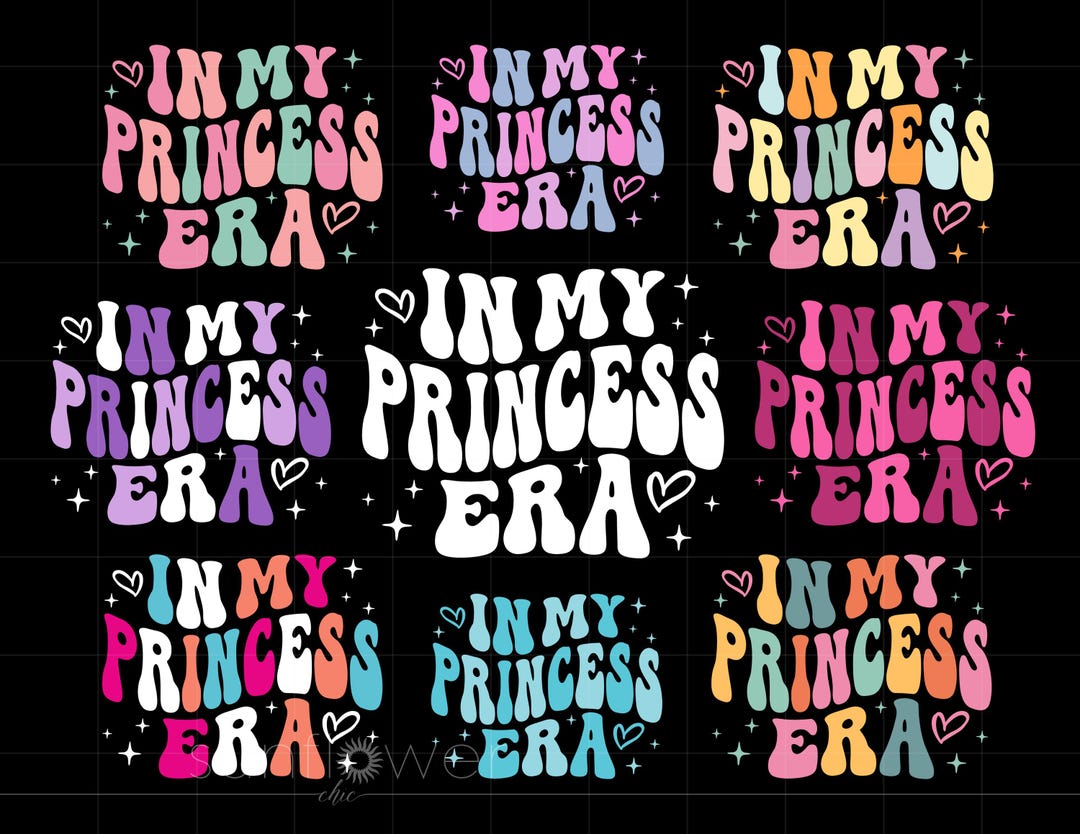 In My Princess Era Svg, Groovy Letters Princess Shirt Sublimation Art ...