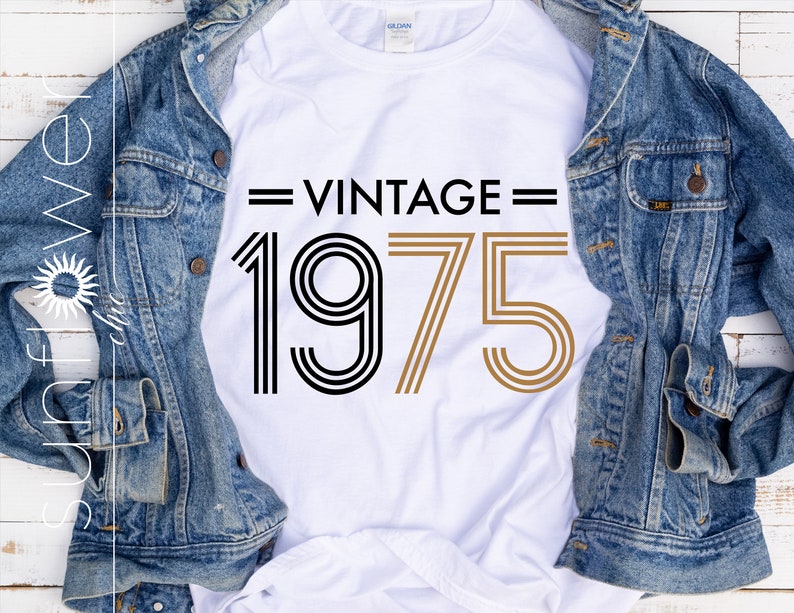 1975 Birthday SVG Vintage 1975 SVG Clipart Vintage 1975 - Etsy