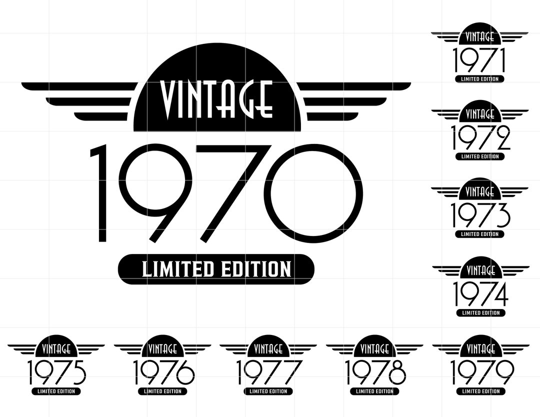 Vintage 1970-1979 Limited Edition SVG Downloads, Vintage 1970's Cut ...