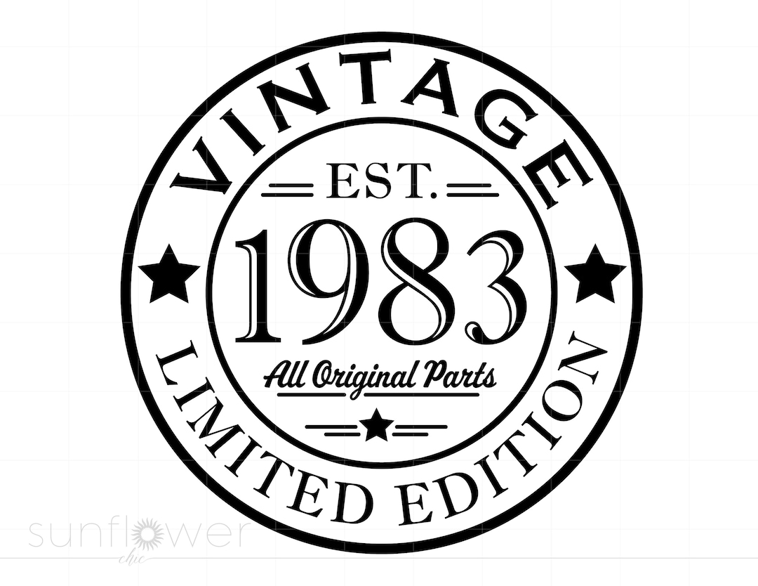 1983 Birthday Svg, Born in 1983 Svg Download, 1983 All Original Parts ...
