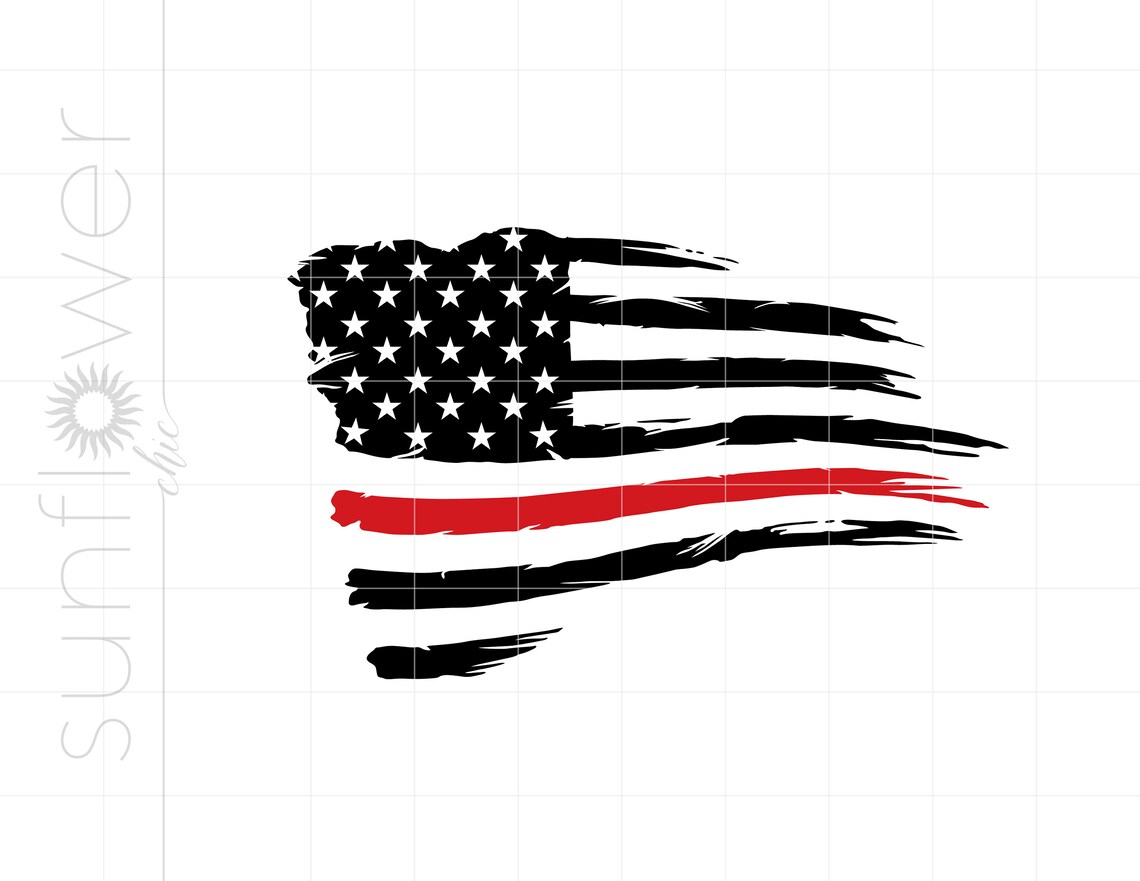 Fireman Flag Svg Firefighter Flag Svg Cut Files Distressed - Etsy