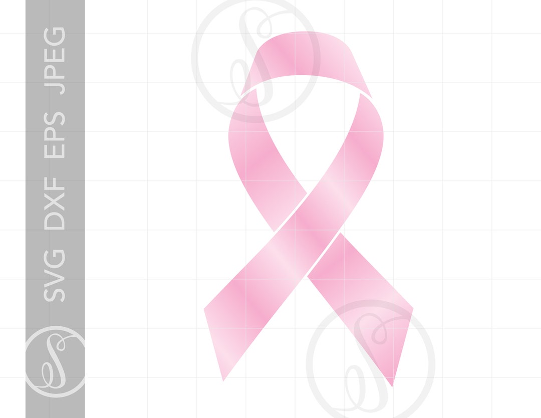 Pink Cancer Ribbon SVG Clipart Pink Cancer Ribbon Silhouette Cut File ...