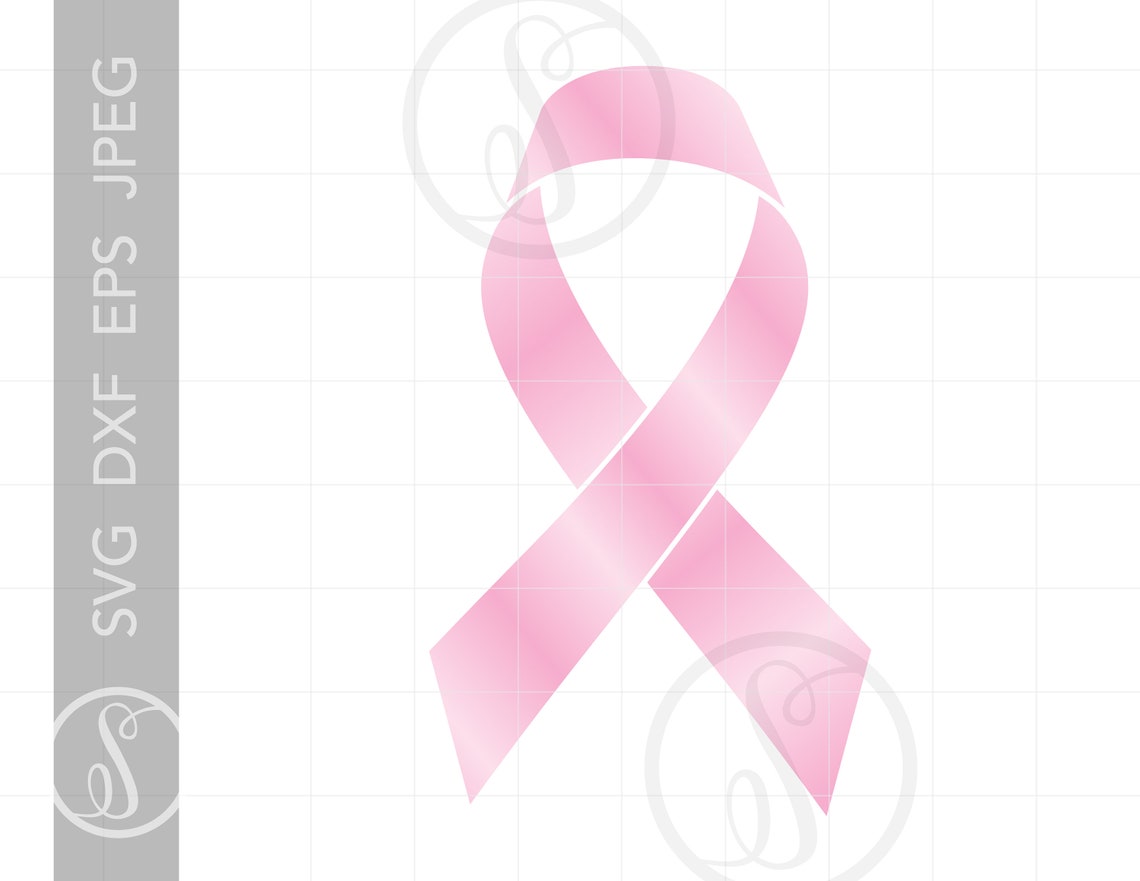 Pink Cancer Ribbon SVG Clipart Pink Cancer Ribbon Silhouette | Etsy