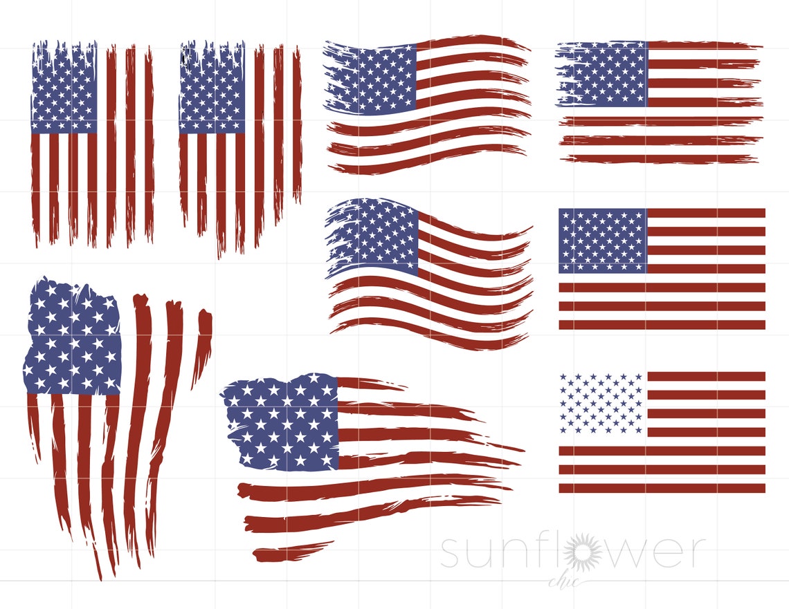American Flag Svg Distressed US Flag Svg Cut Files 4th of - Etsy