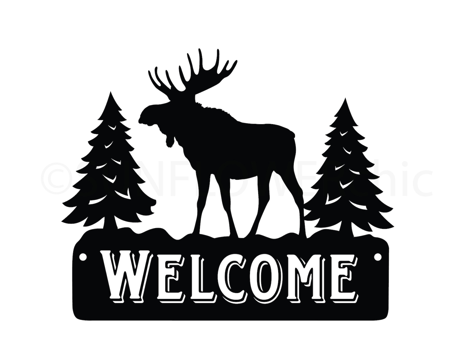Moose Welcome Sign SVG Cut File Welcome Moose Silhouette - Etsy