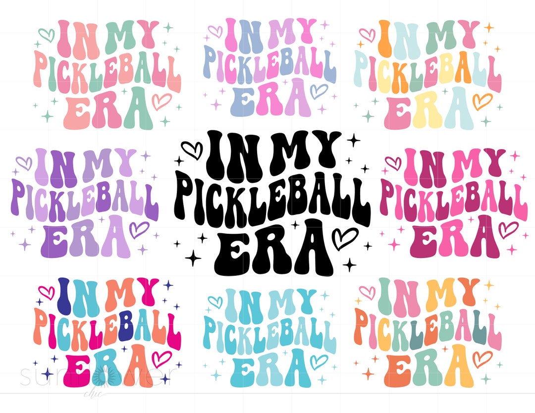 In My Pickleball Era Svg Bundle, Groovy Letters Pickle Ball Shirt Svg ...