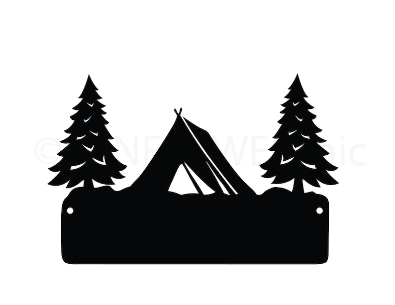 Camping Tent Sign Template SVG Cut File Camping Tent - Etsy