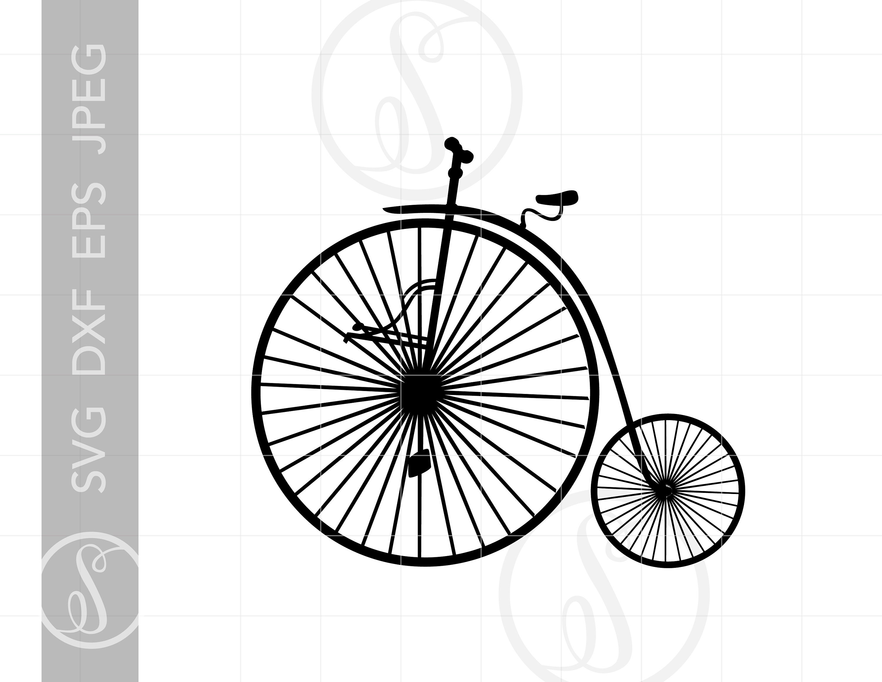 High Wheel Bicycle SVG | Penny Farthing Bicycle Clipart | Bicycle Cut ...