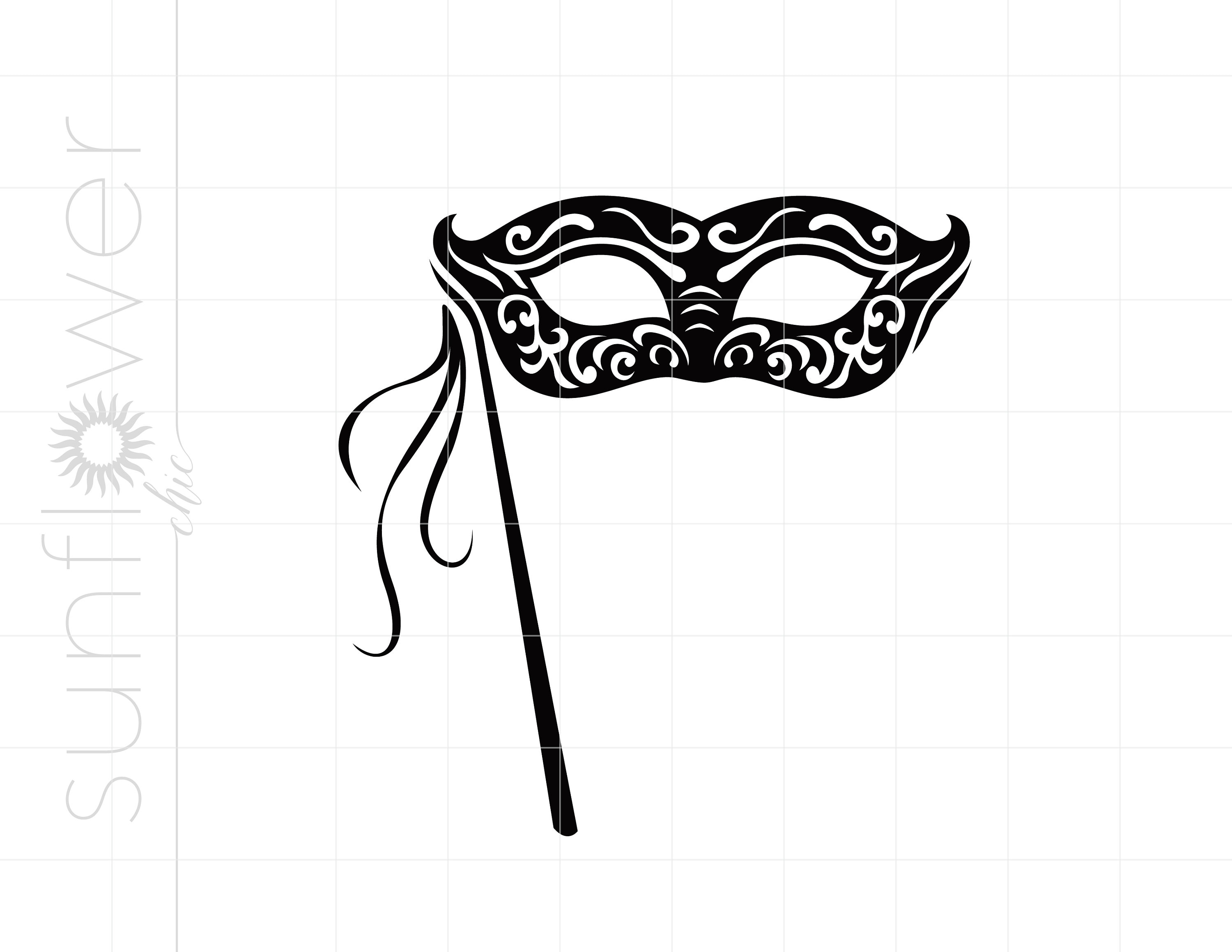 Mardi Gras Masks Clip Art Black And White