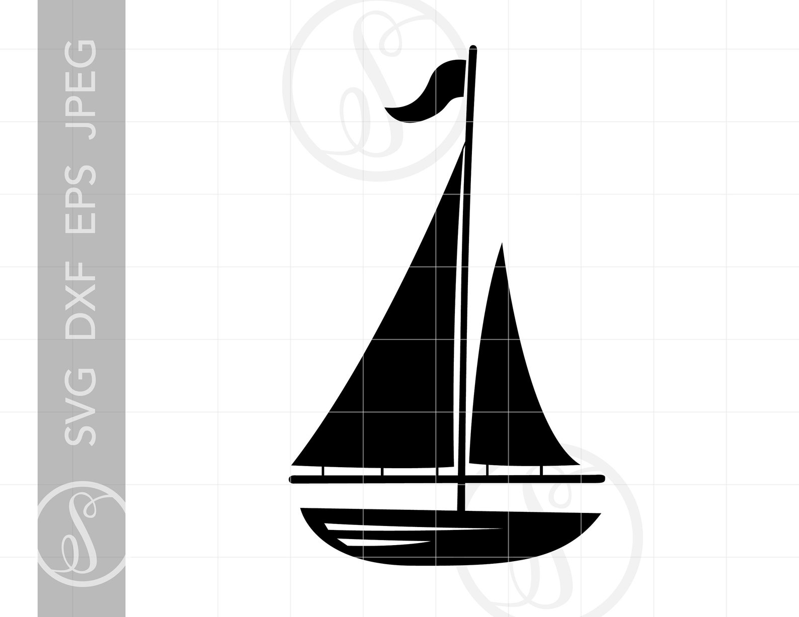Nautical Sailboat SVG Sailboat Clipart Sailboat Cut File | Etsy