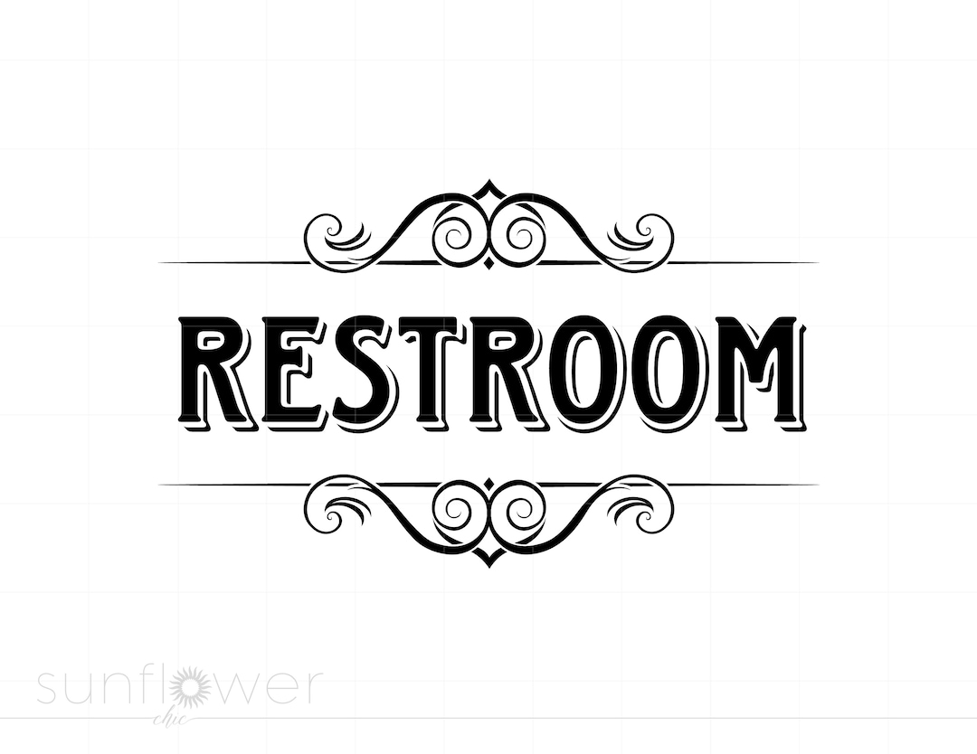 RESTROOM Sign Art SVG Design | Restroom SVG Dxf Eps | Restroom Sign Cut ...