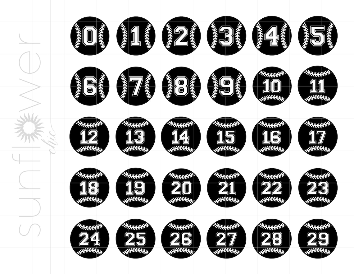 Baseball Svg Baseball Numbers SVG Baseball SVG Cut File - Etsy