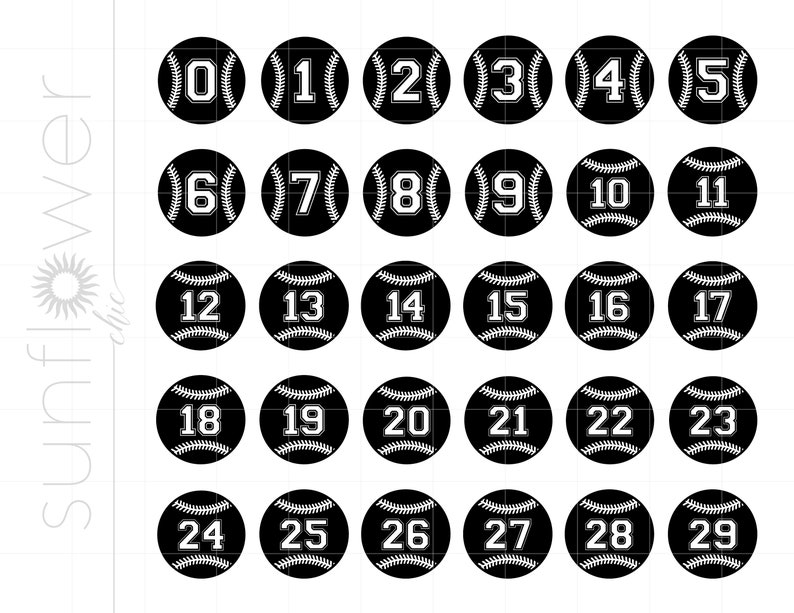 Baseball Svg Baseball Numbers SVG Baseball SVG Cut File - Etsy