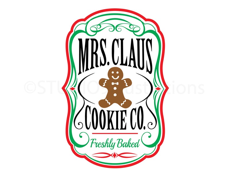 Christmas SVG Cut File | Mrs Claus Cookie Co Svg | Christmas Downloads ...