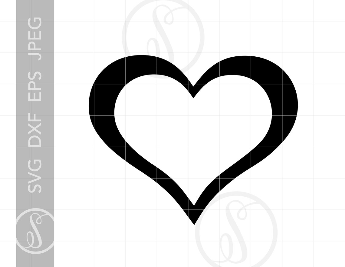 Open Heart SVG Open Heart Clipart Open Heart Cut File for - Etsy UK
