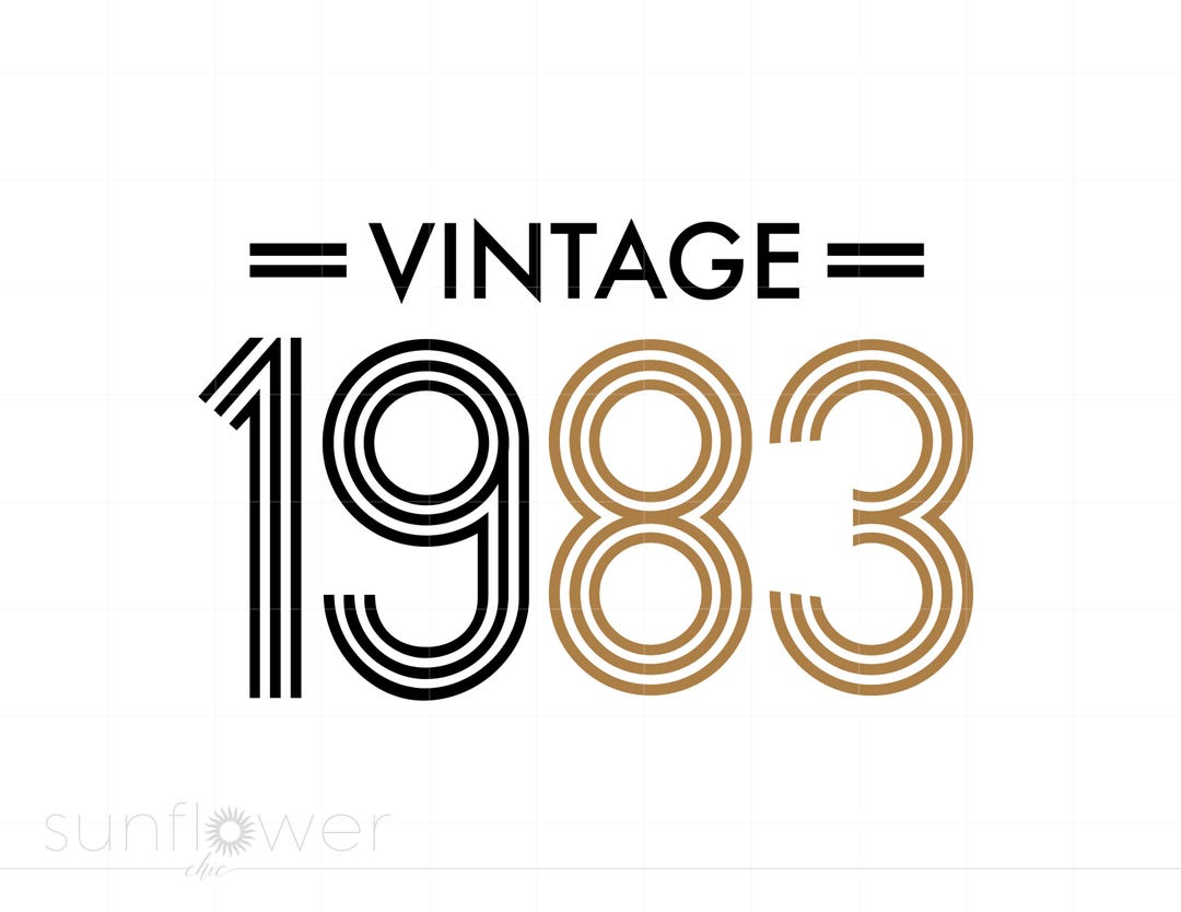 1983 Birthday SVG, Vintage 1983 SVG Clipart, Vintage 1983 Cut File for ...