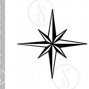 Compass Star SVG Compass Star Clipart Compass Star Cut - Etsy