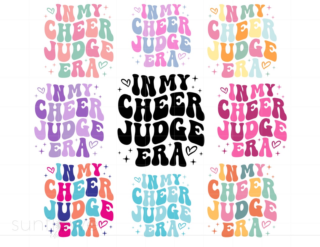 In My Cheer Judge Era Svg Bundle, Wavy Text Groovy Letters Cheer Shirt ...