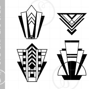 Vector Art Deco Designs Svg Cut Files Clipart Downloads Art - Etsy