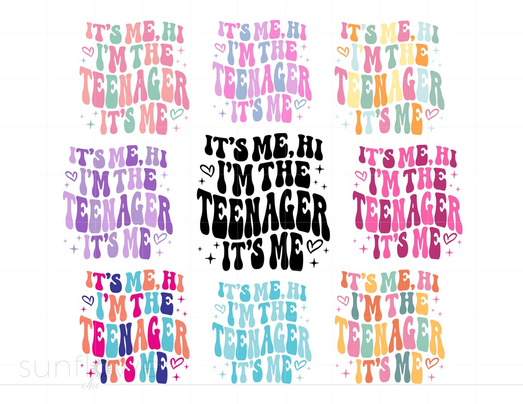 I'm the Teenager Svg Bundle, Groovy Letters Teenage Shirt Svg, Art ...