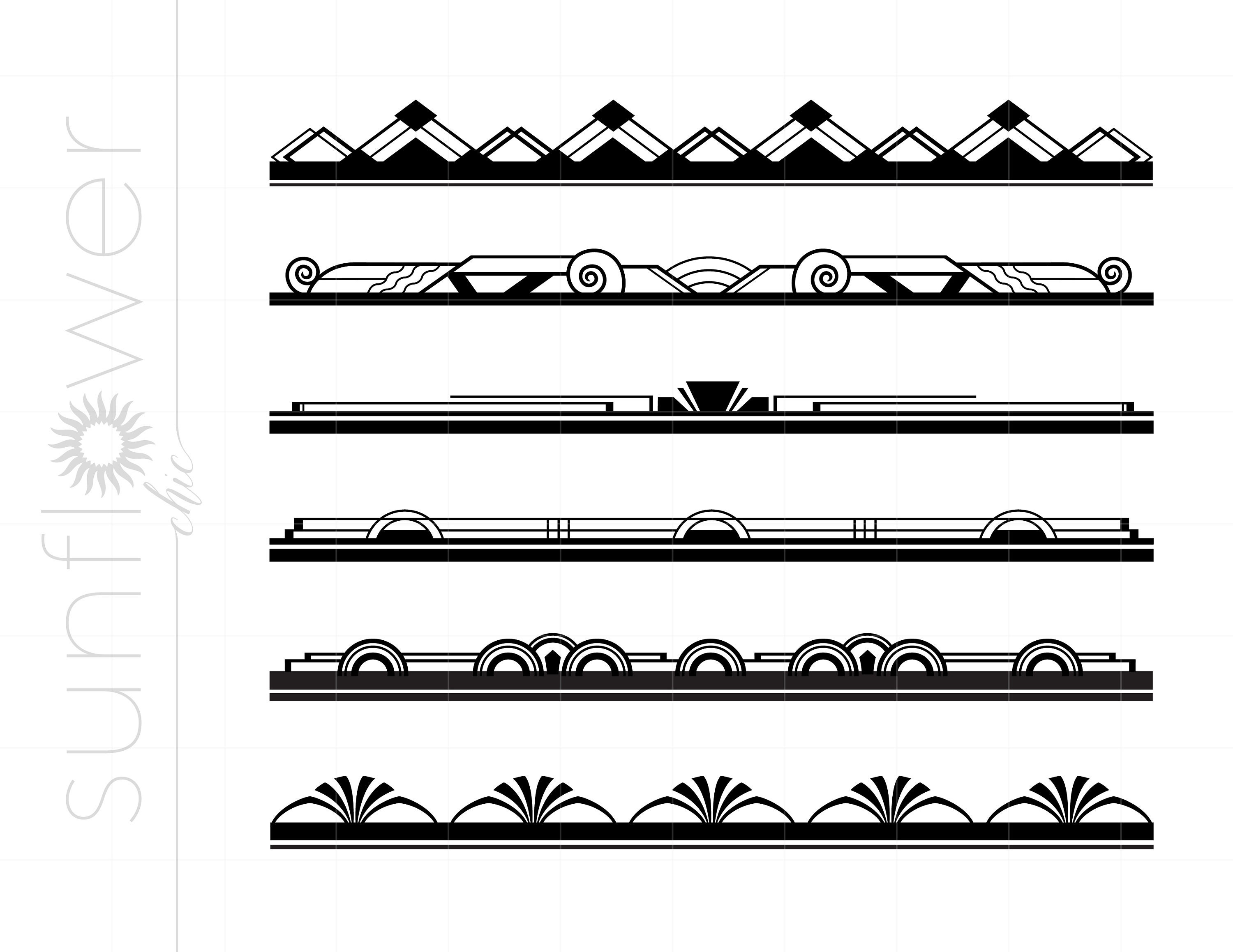 Art Deco BORDERS SVG Dxf Eps Jpeg Art Deco Cut File Clipart - Etsy