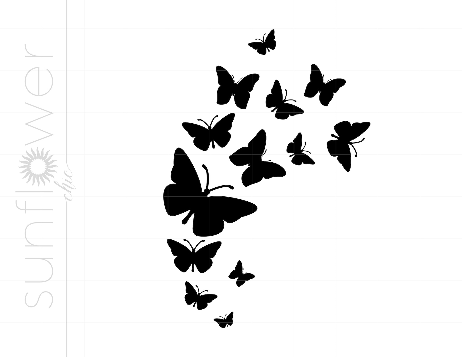 Floating Butterflies SVG, Butterfly Svg, Flying Butterflies Silhouette ...
