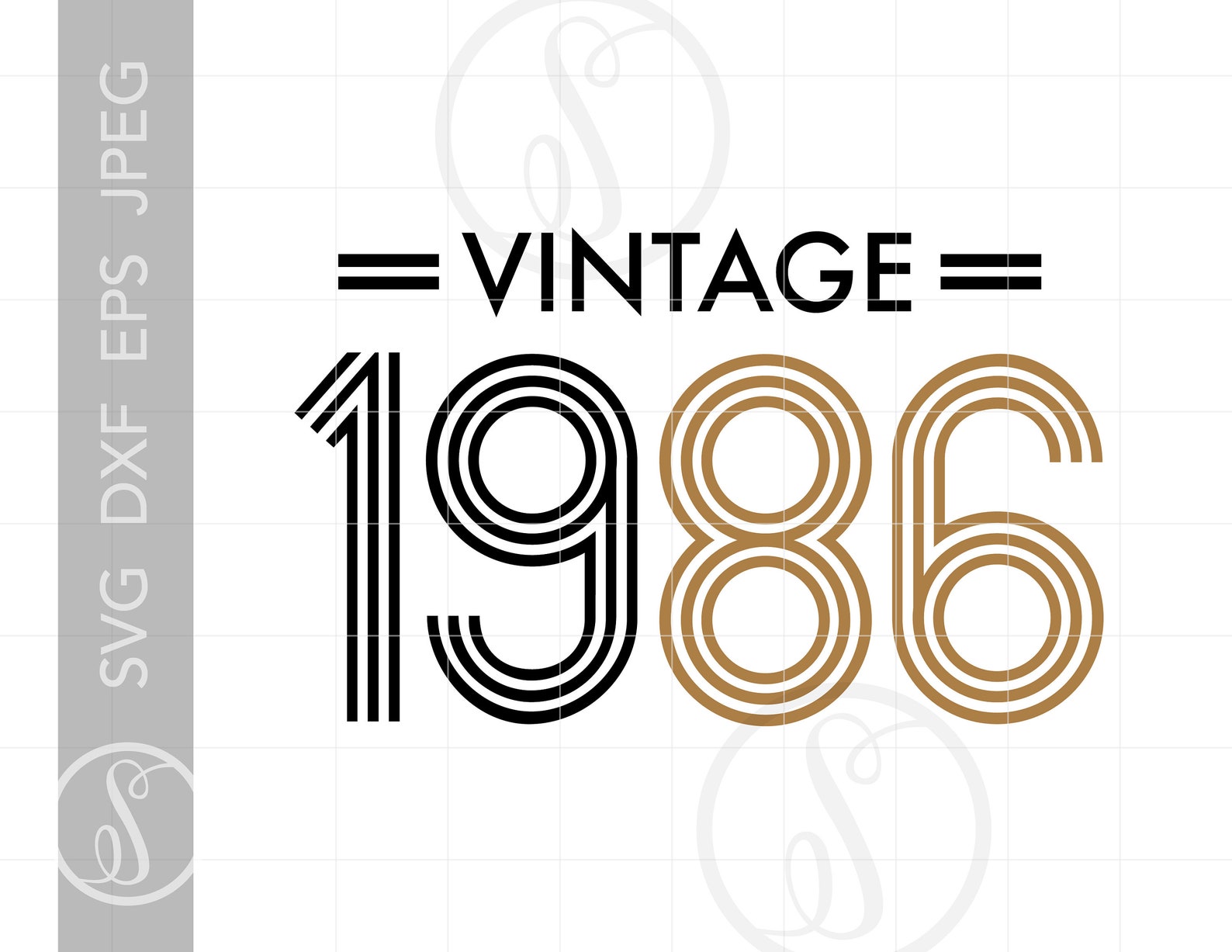 1986 Birthday SVG Vintage 1986 SVG Clipart Vintage 1986 | Etsy