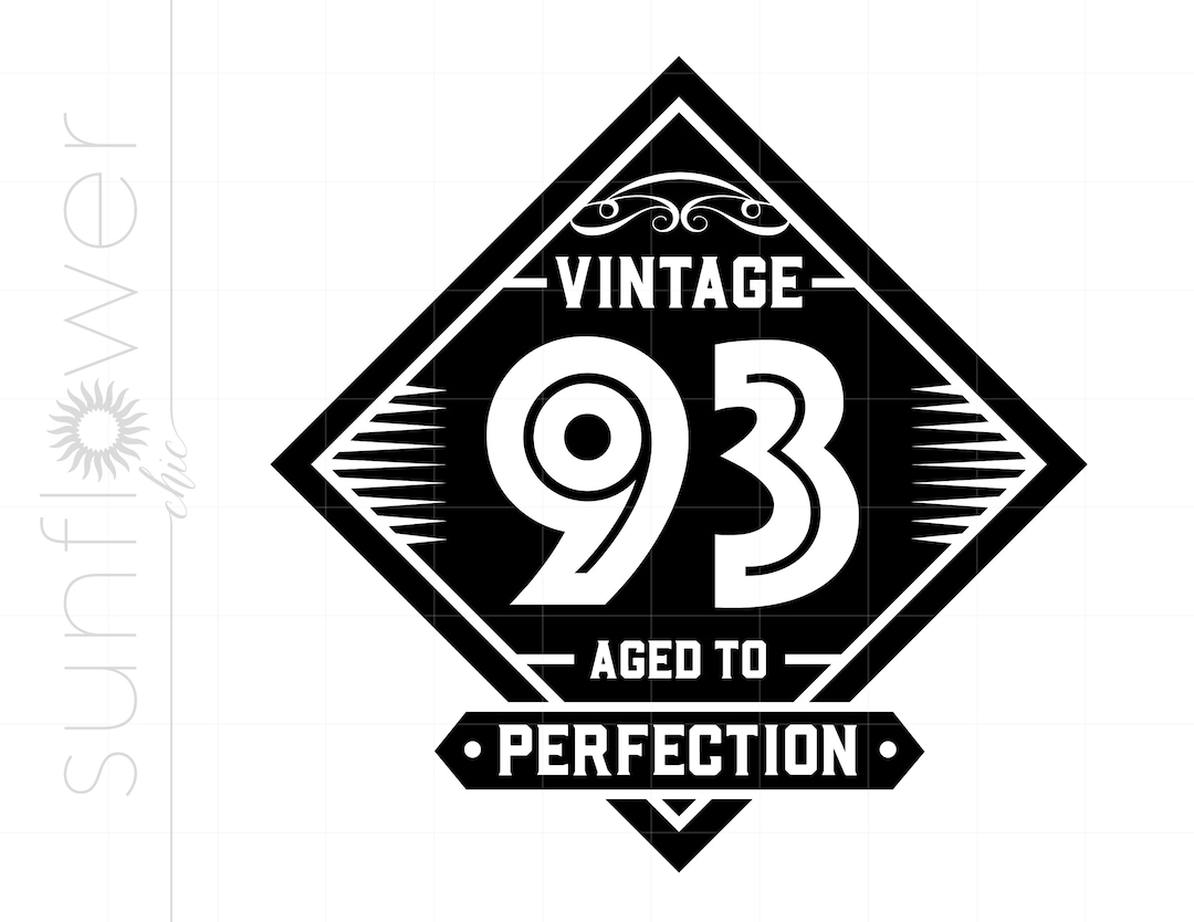 Vintage 93 SVG Clipart | Vintage 93 Cut File for Cricut | Vintage 93 ...