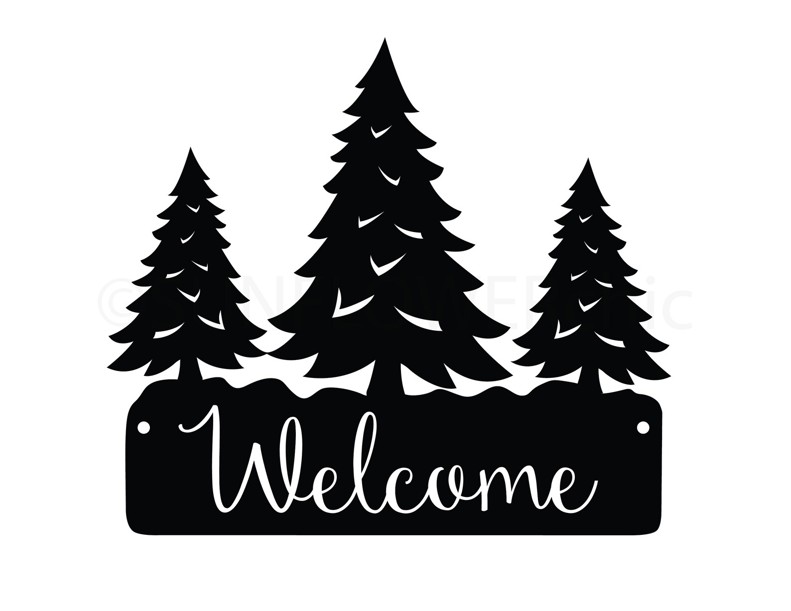 Evergreen Trees Welcome Sign SVG Cut File Trees Welcome - Etsy