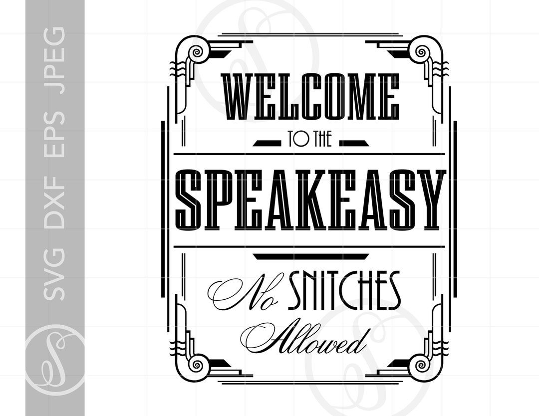 Gatsby Speakeasy SVG Download Art Deco Speakeasy Sign Cut - Etsy UK