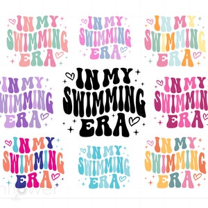 In My Swimming Era Svg Bundle, Groovy Letters Swimming Shirt Svg, Art ...
