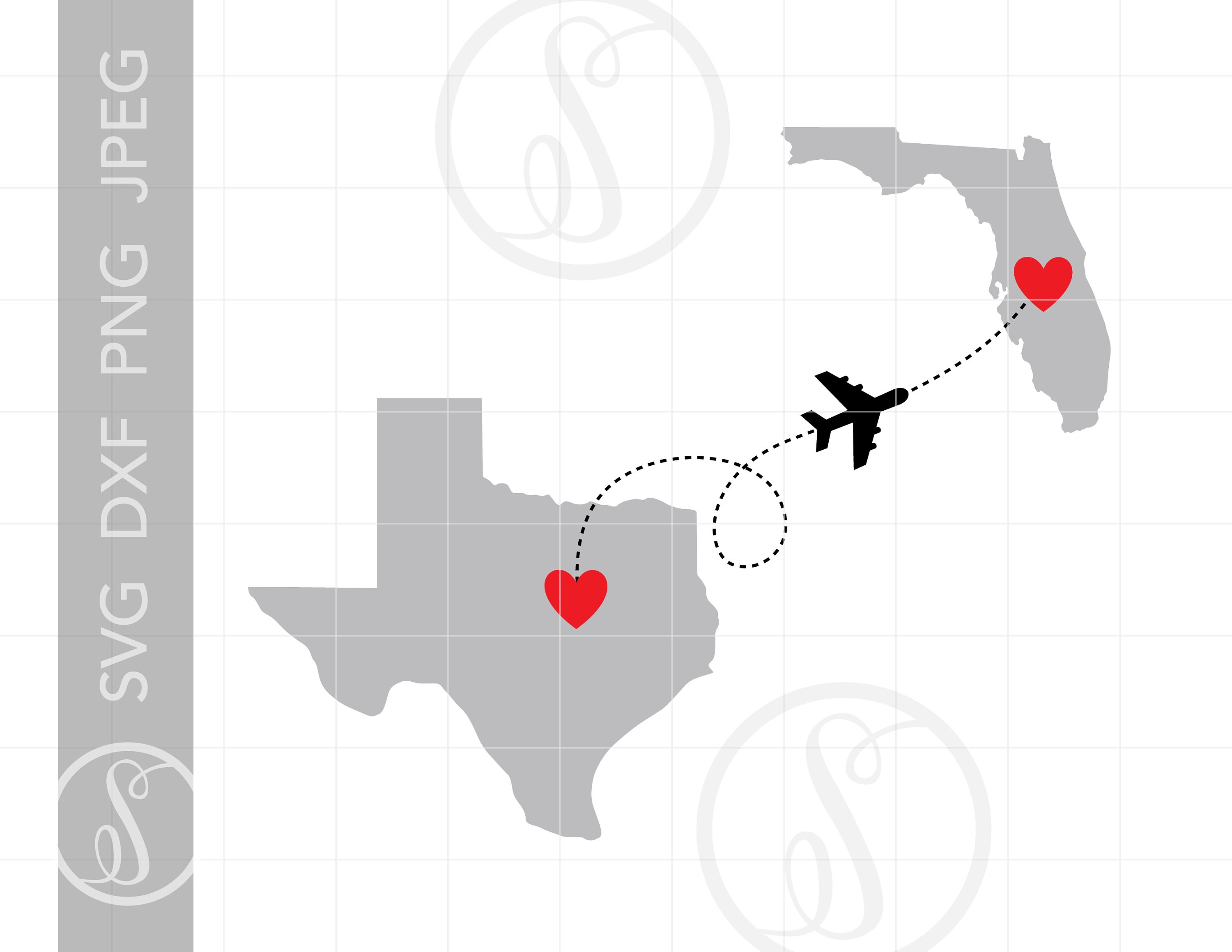 State to State SVG State to State Silhouette Cut Files - Etsy