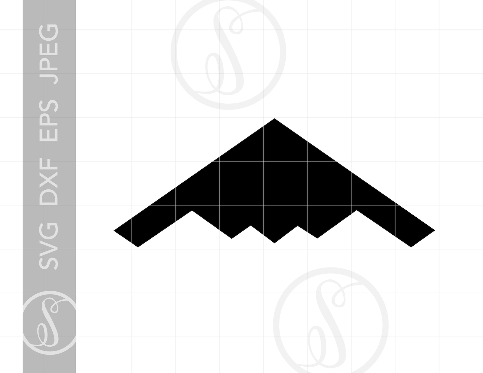 Stealth Bomber SVG Clipart Stealth Bomber Silhouette Cut - Etsy